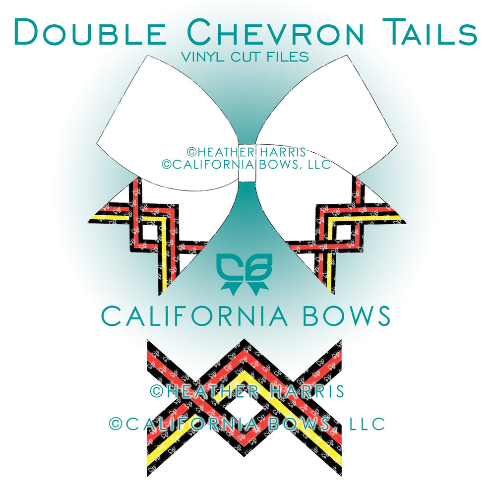 Double Chevron Cheer Bow Tail Vinyl Cut File DOWNLOAD – CALIFORNIA BOWS