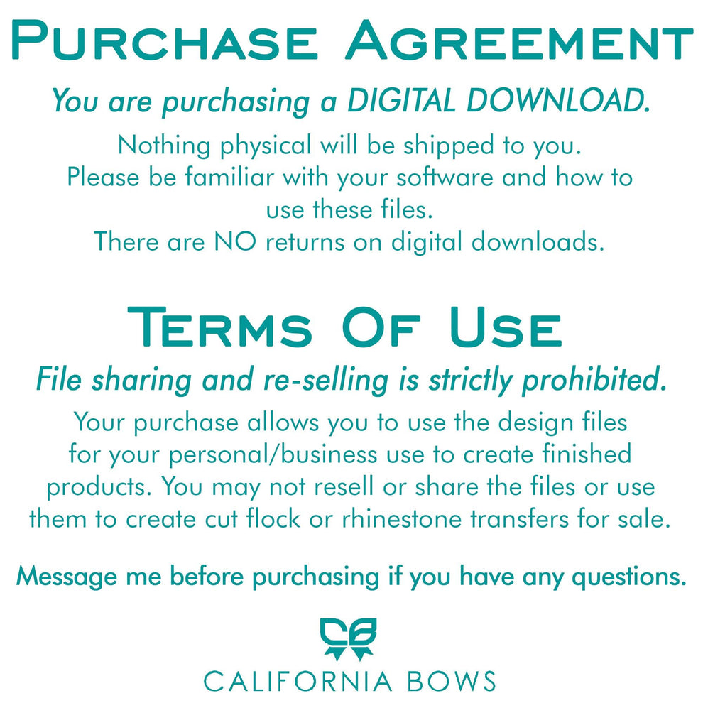 Helen 3" Bow Rhinestone & Vinyl Template Download – CALIFORNIA BOWS