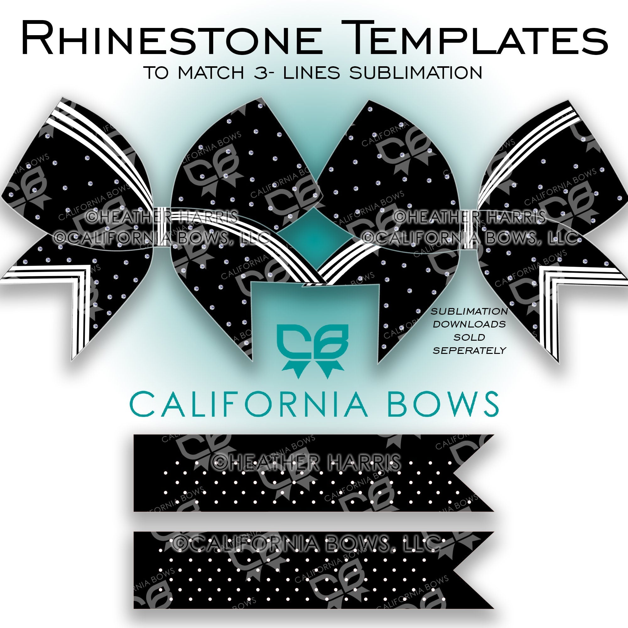 Triple Lines 3" Rhinestones Template Download – CALIFORNIA BOWS