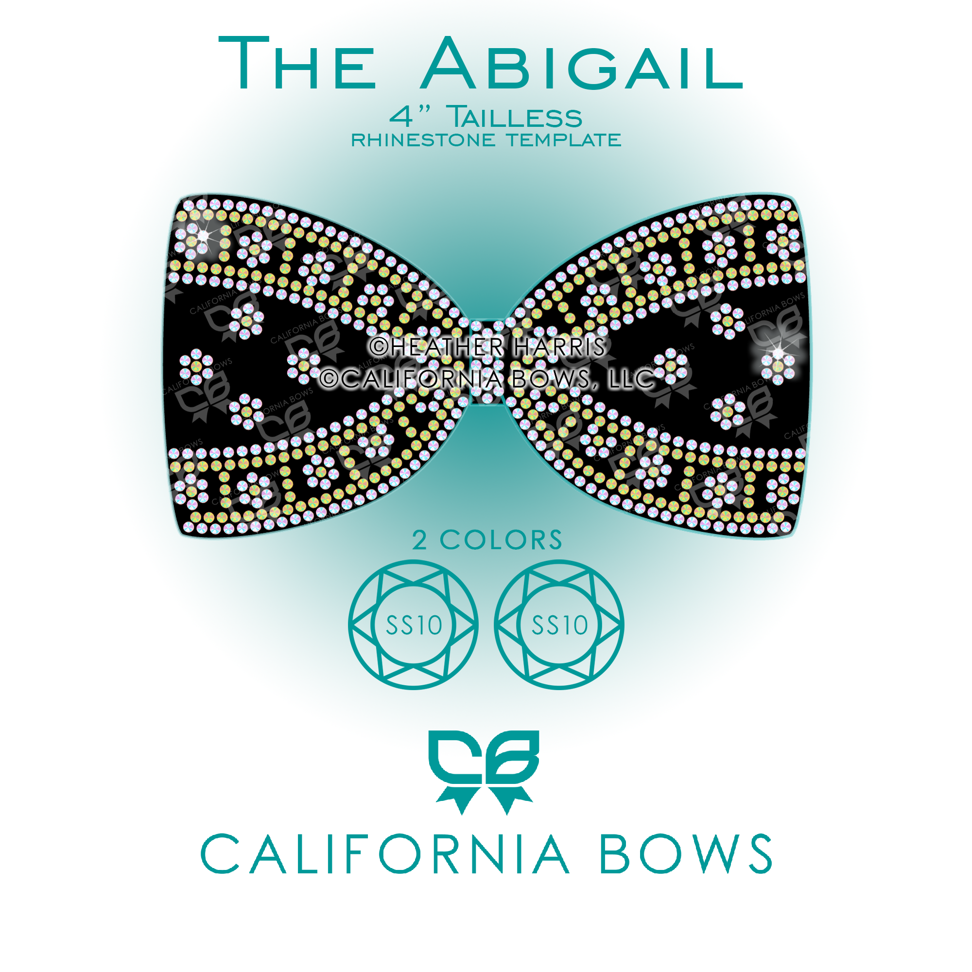 Abigail 4" Tailless Bow Rhinestone Template Download – CALIFORNIA BOWS