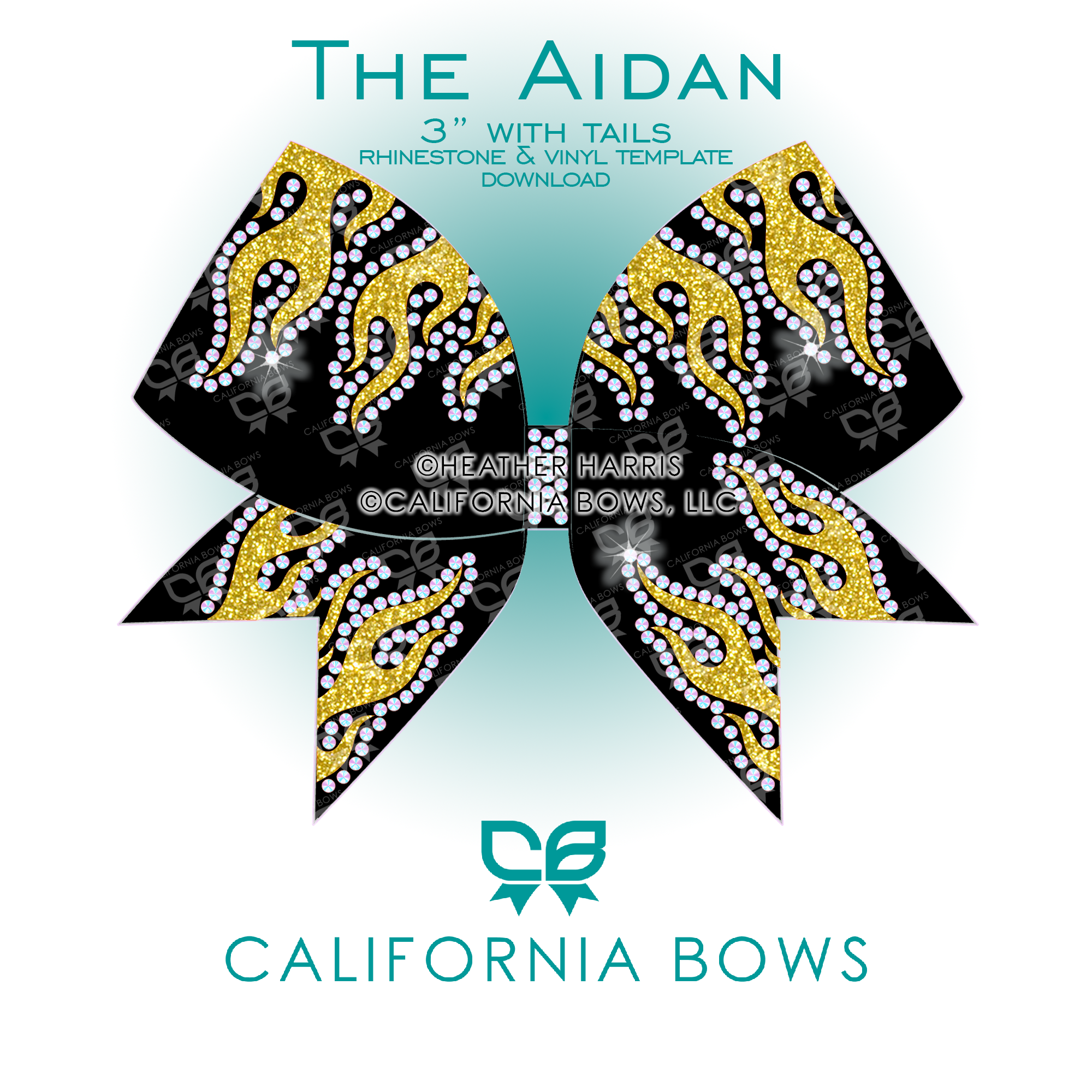 Aidan 3" Bow Rhinestone & Vinyl Template Download – CALIFORNIA BOWS
