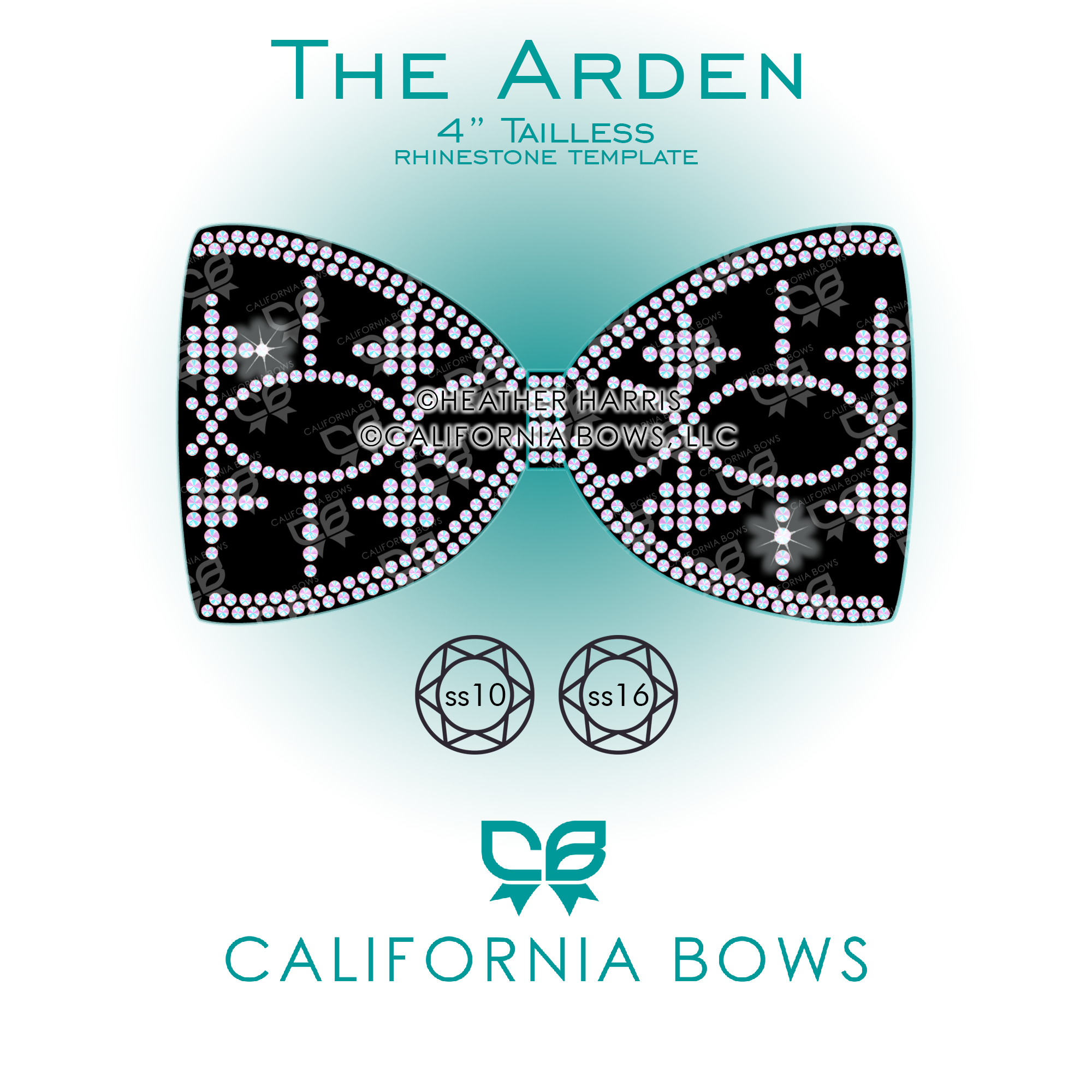 Arden 4" Tailless Bow Rhinestone Template Download – CALIFORNIA BOWS