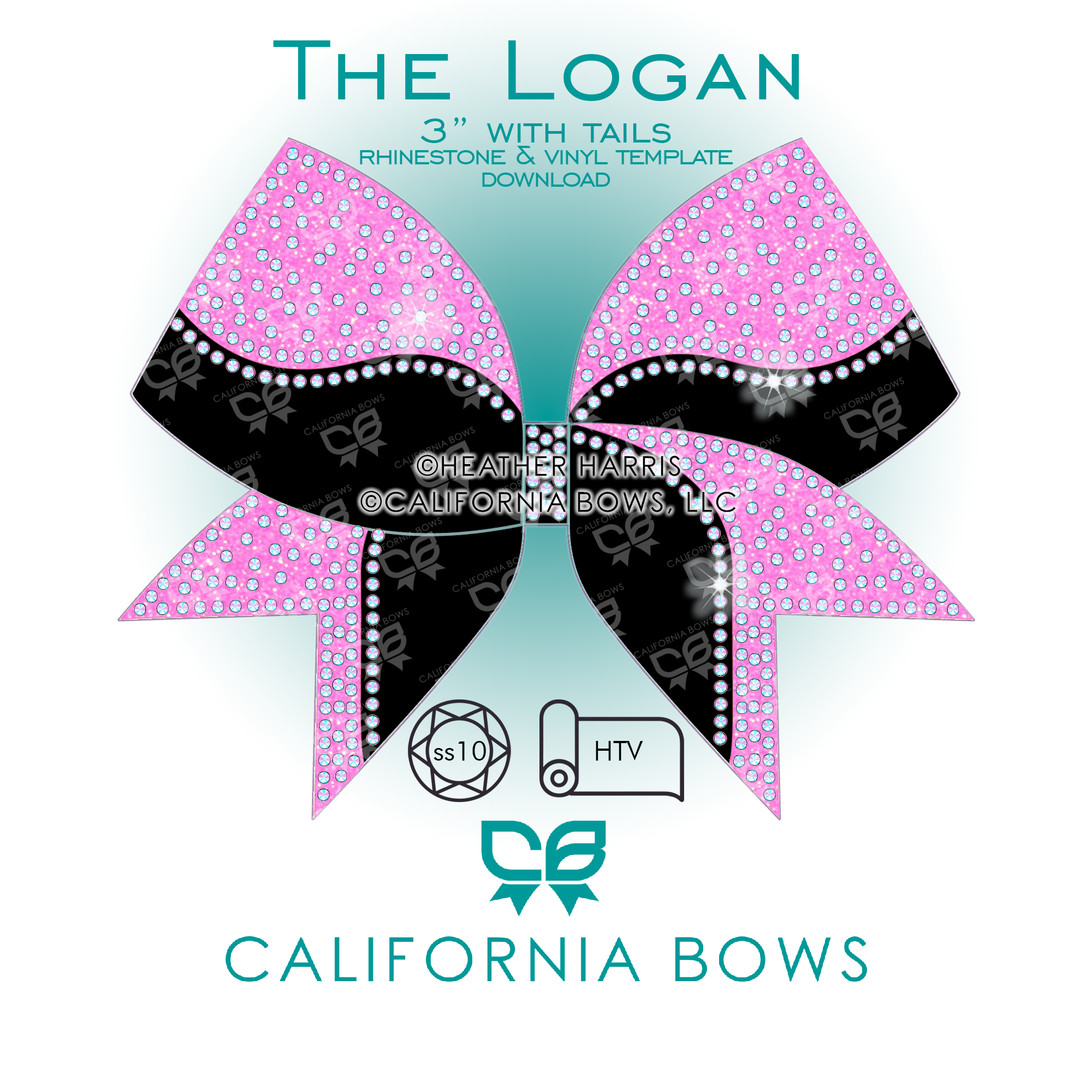 Logan 3" Bow Rhinestone & Vinyl Template Download – CALIFORNIA BOWS