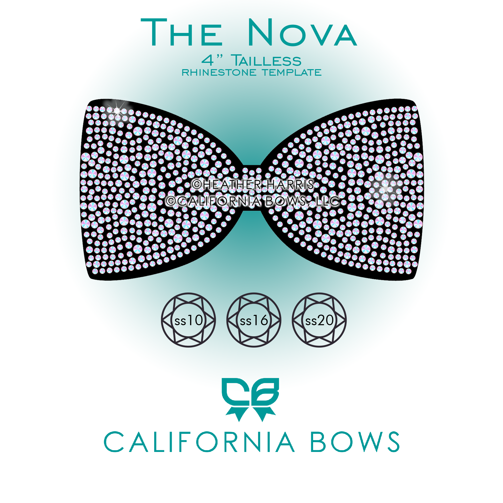 Nova 4" Tailless Bow Rhinestone Template Download – CALIFORNIA BOWS