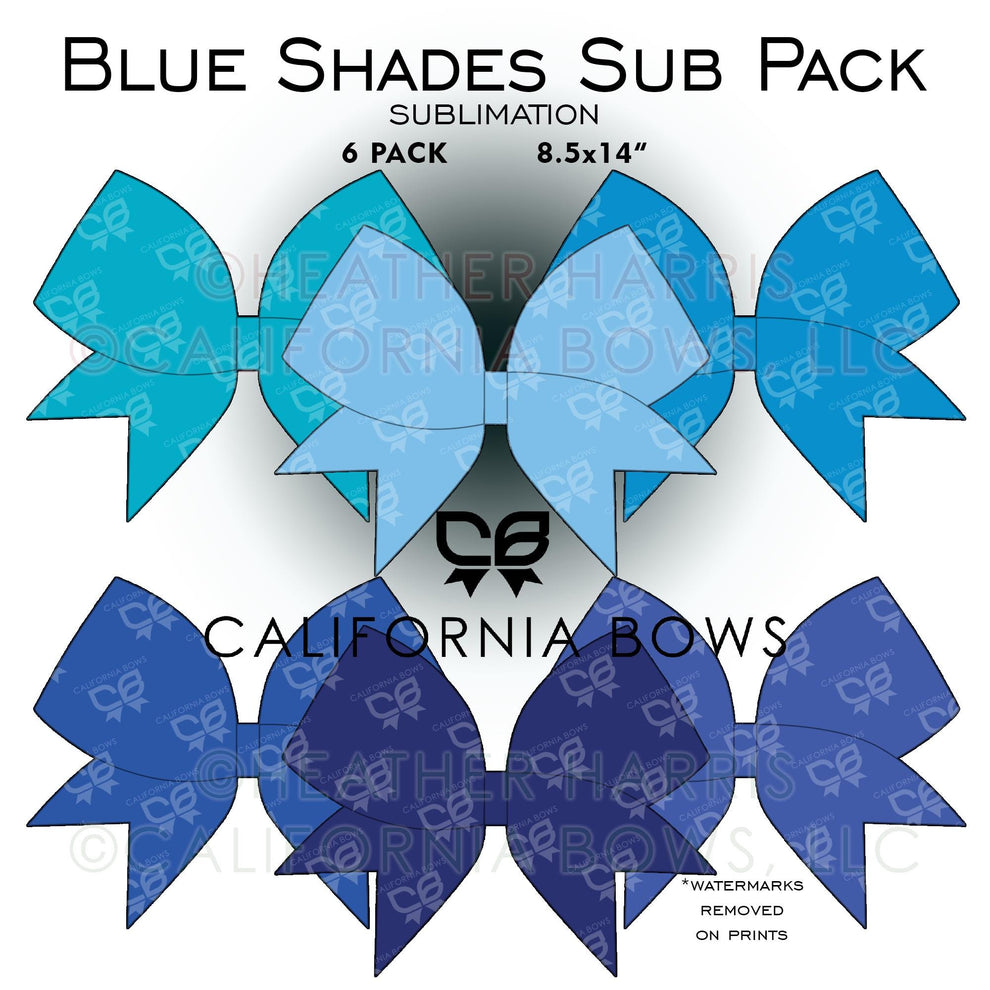 Blue Shades Cheer Bow Design Sublimation Download PNG – CALIFORNIA BOWS