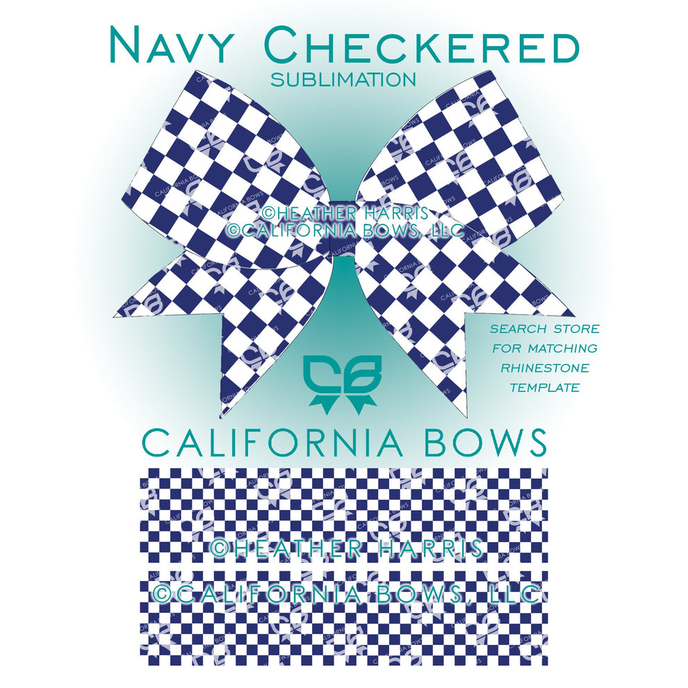 Navy Checkered 3" Cheer Bow Sublimation Download – My Store
