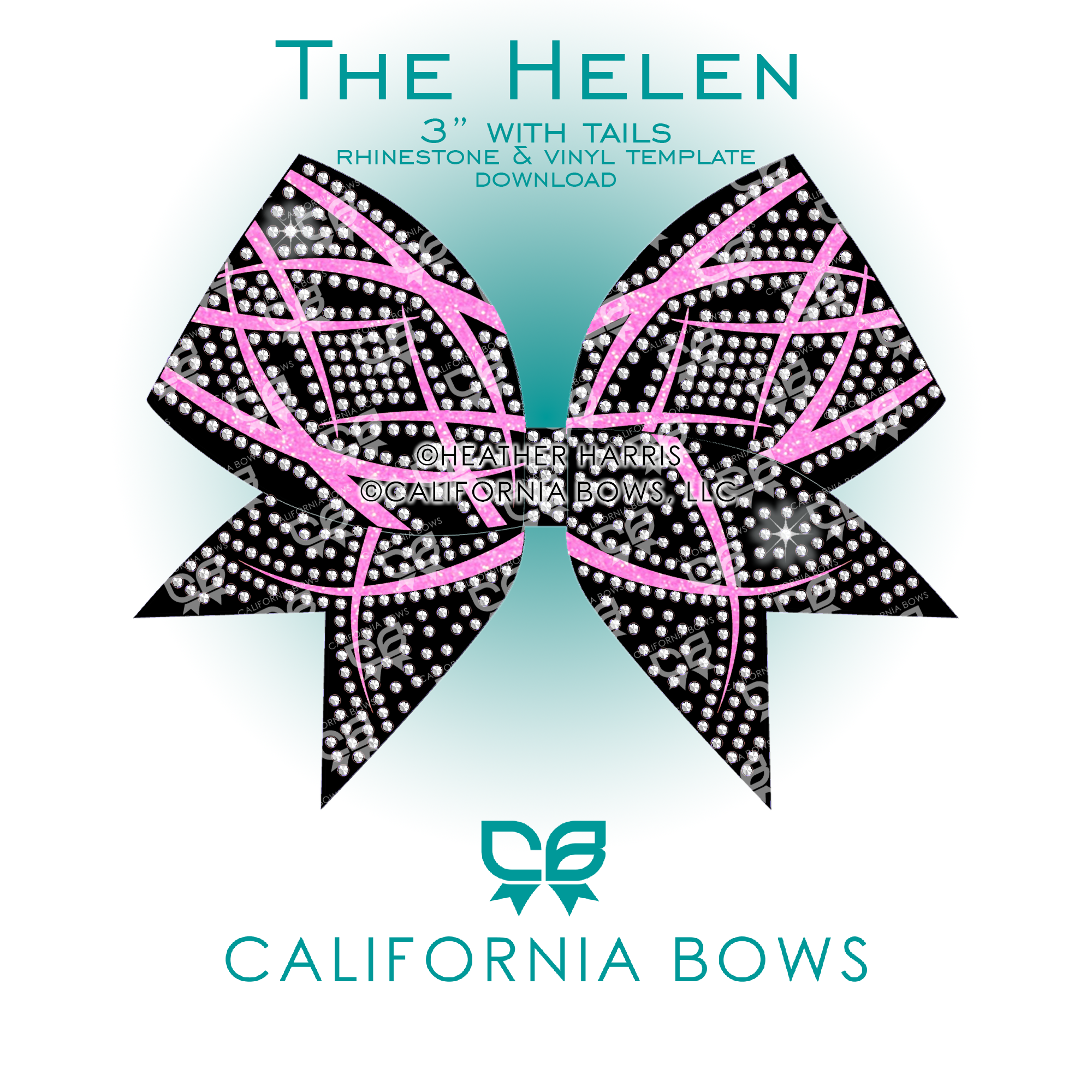 Helen 3" Bow Rhinestone & Vinyl Template Download – CALIFORNIA BOWS