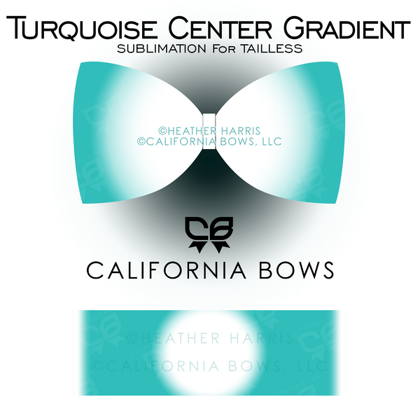 Turquoise Gradient TAILLESS Bow Sublimation Download PNG – CALIFORNIA BOWS