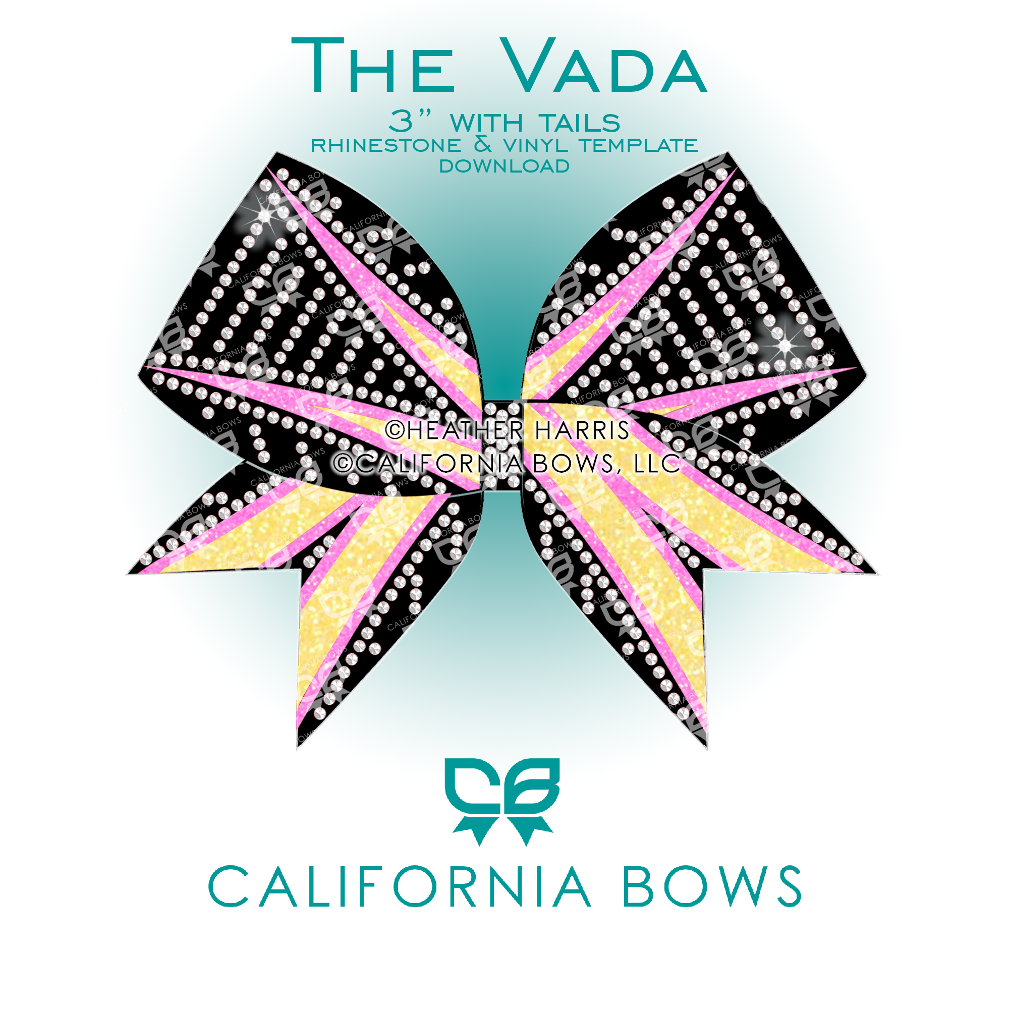 Vada 3" Bow Rhinestone Template Download – CALIFORNIA BOWS